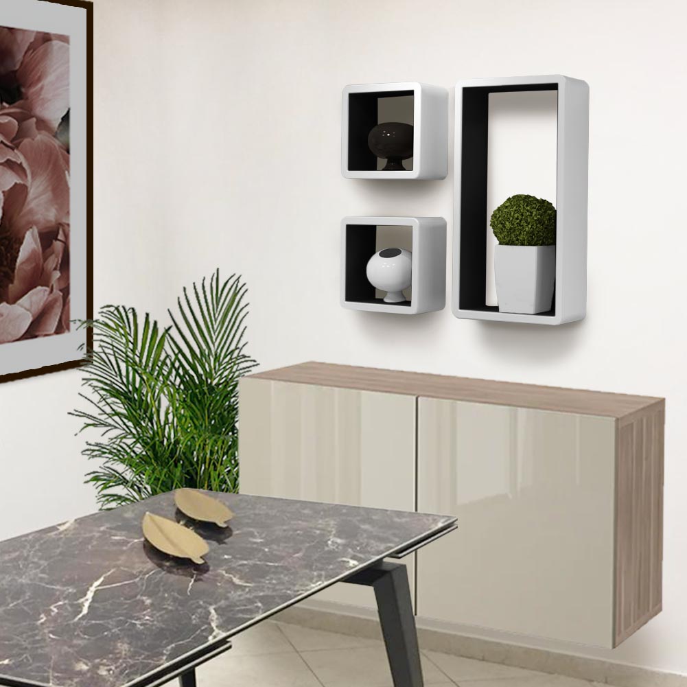 Mensole parete moderne design cubo rettangolo mensola scaffale legno ...