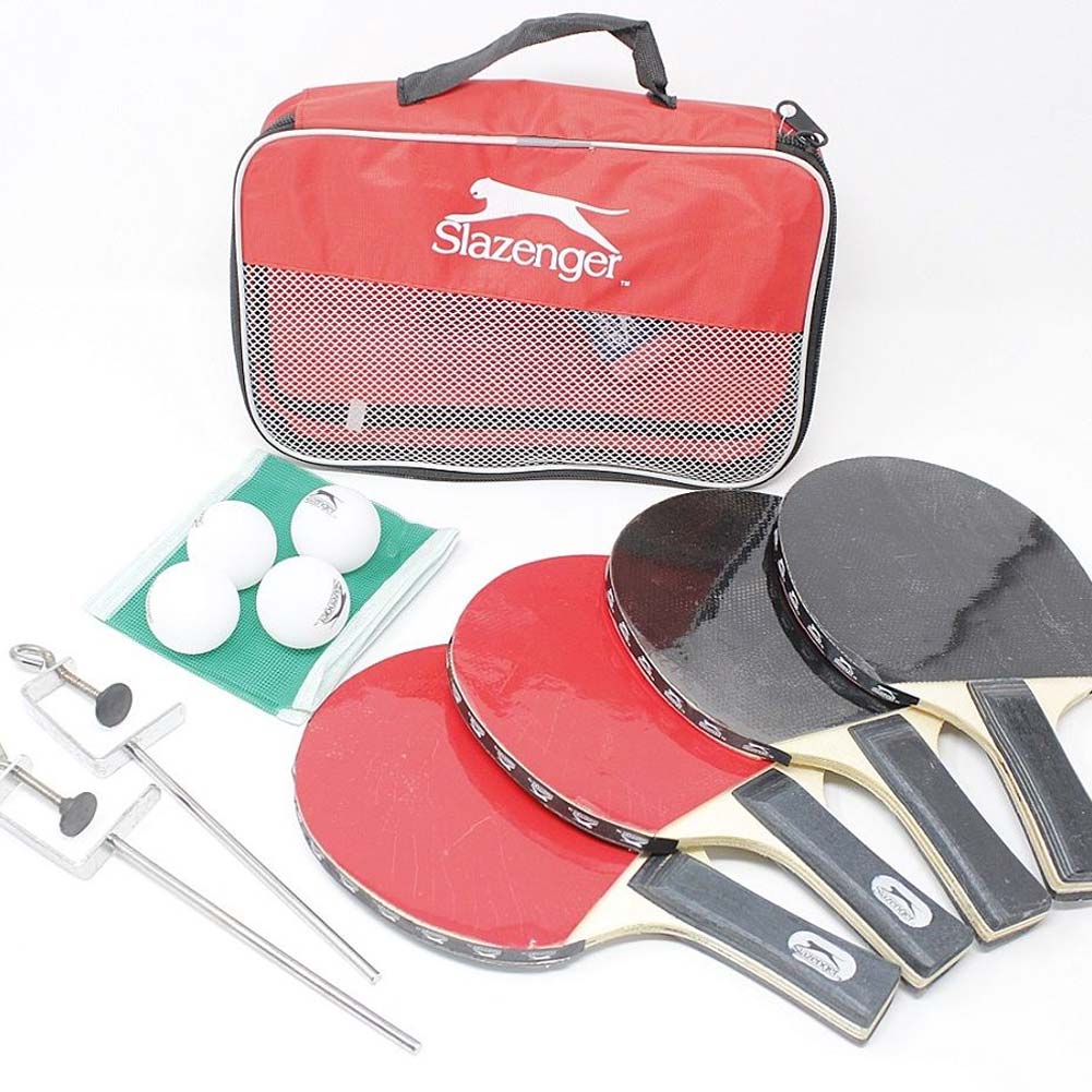 Set ping pong con 4 racchette 4 palle 2 ganci e rete gioco tennis da ...