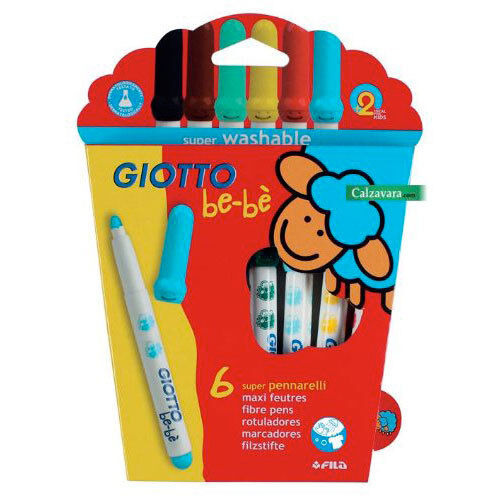 Pennarelli maxi 6 pezzi giotto bebè colori lavabili - BricoBravo