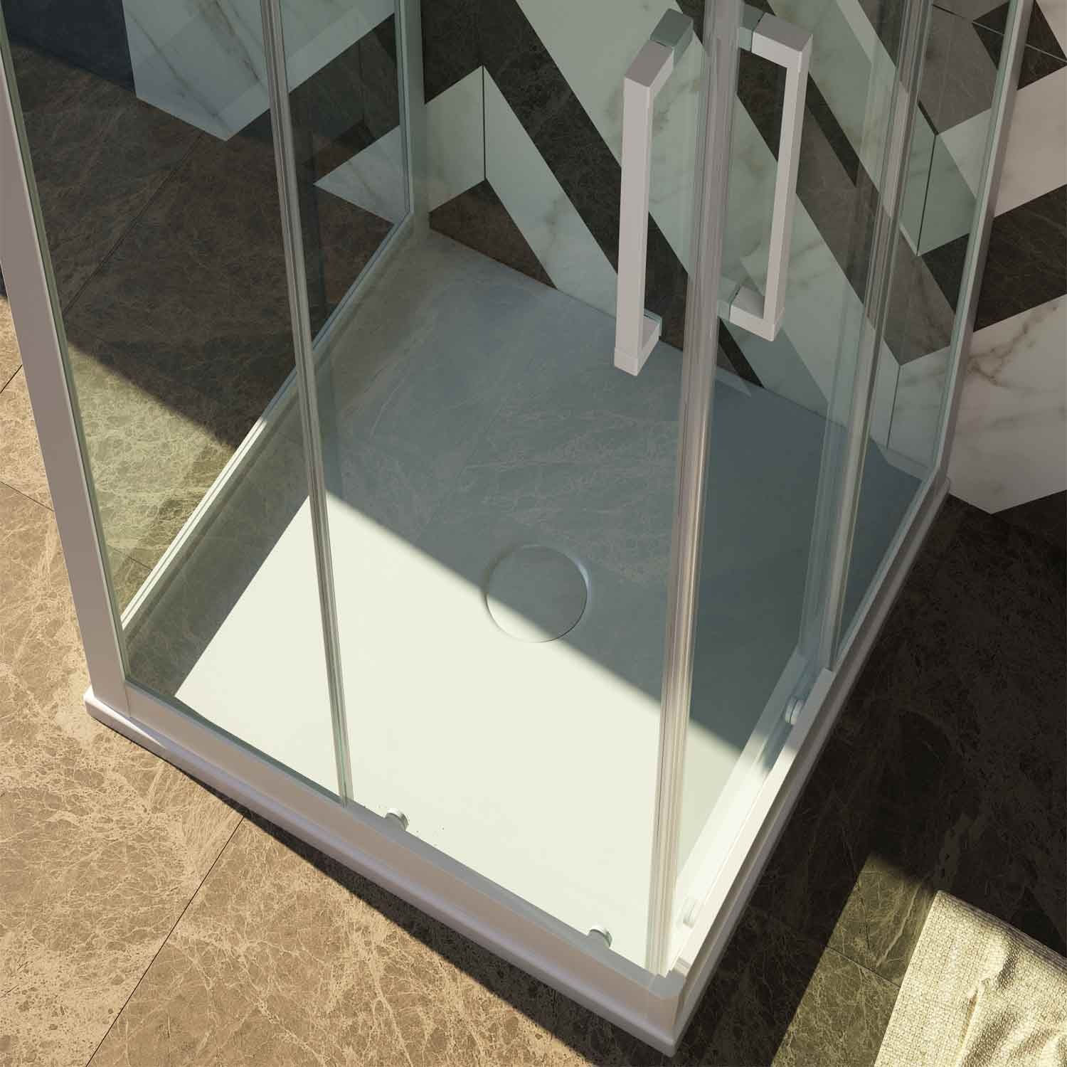 Box doccia 3 lati in pvc 75x75 cm h 200 vetro trasparente profilo ...