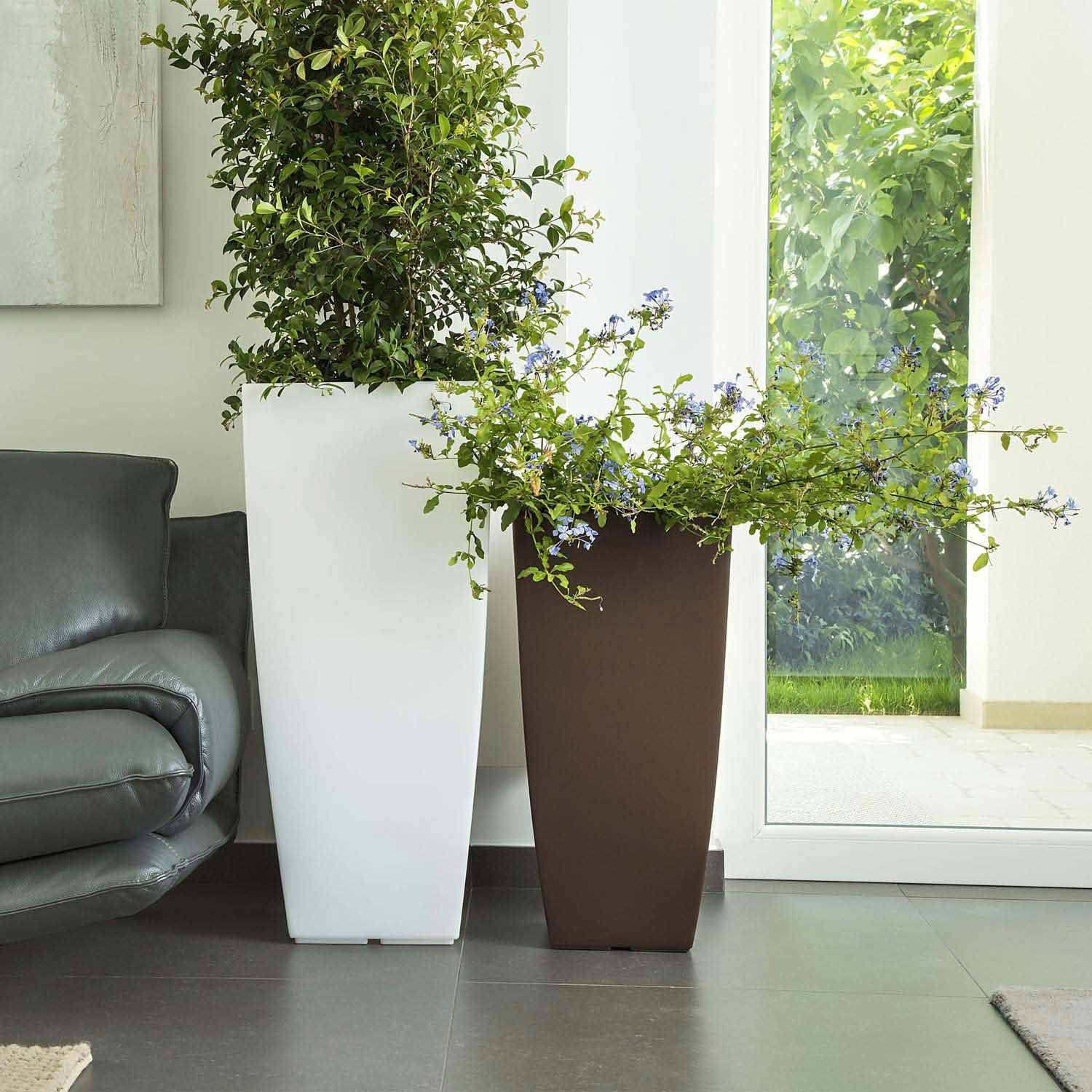 Vaso agave in resina quadrato verde h90 40x40cm - BricoBravo