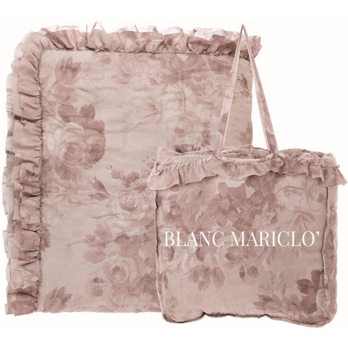 Trapunta singola invernale affresco rose volant 390gsm shabby chic ...