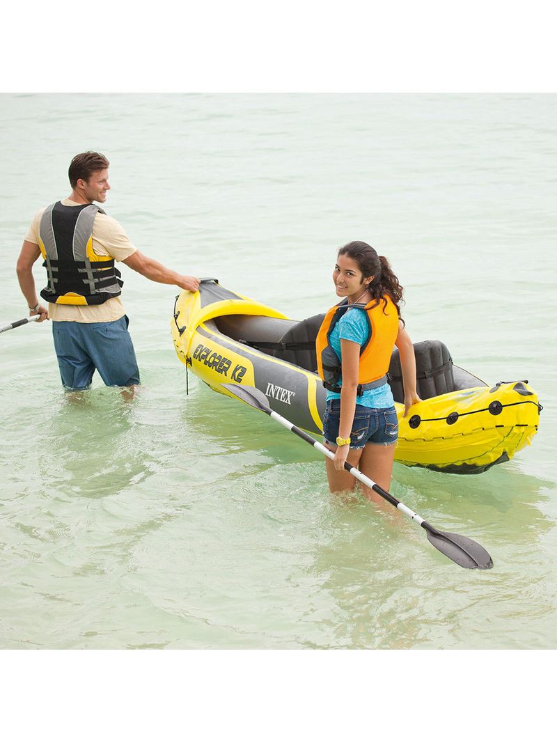 Canoa kayak gonfiabile + remi 2 posti Explorer K2 sport mare lago ...