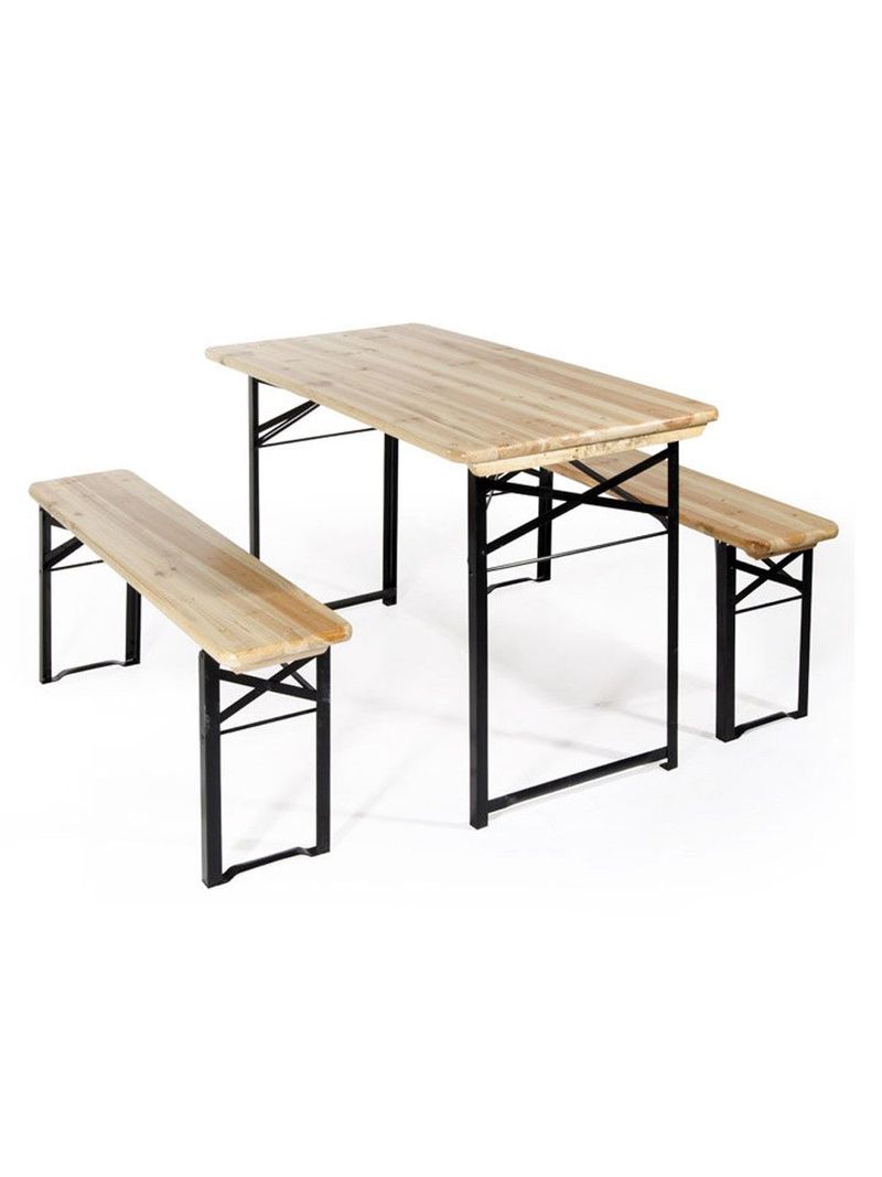 Set birreria tavolo + 2 panche legno 70x220cm arredo giardino esterno ... Set birreria tavolo + 2 panche legno 70x220cm arredo giardino esterno ...