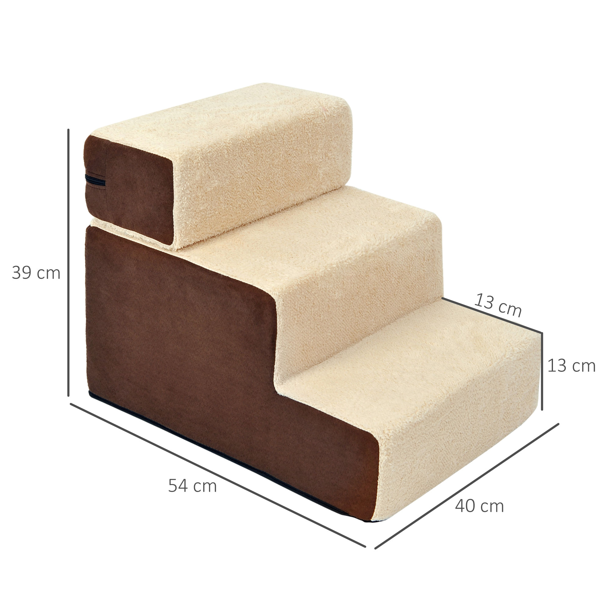 Scala 3 Gradini per Animali Domestici 54x54,5x23 cm Friendly Beige e ...