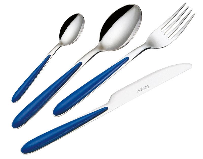 Servizio Set di Posate 24 Pezzi in Acciaio Eme Caribe Blu 55 - BricoBravo