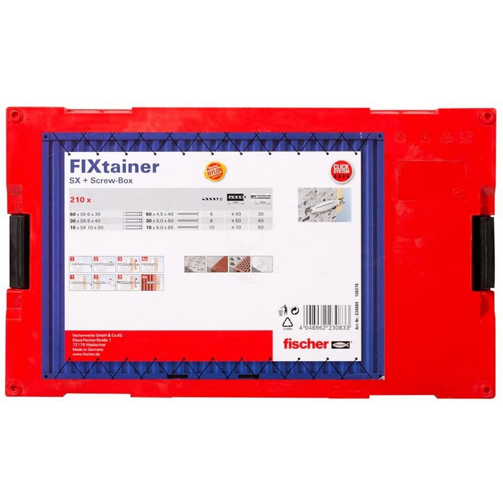 Fisher Kit 105 pz viti e stop tasselli da muro fissaggio + valigetta ...