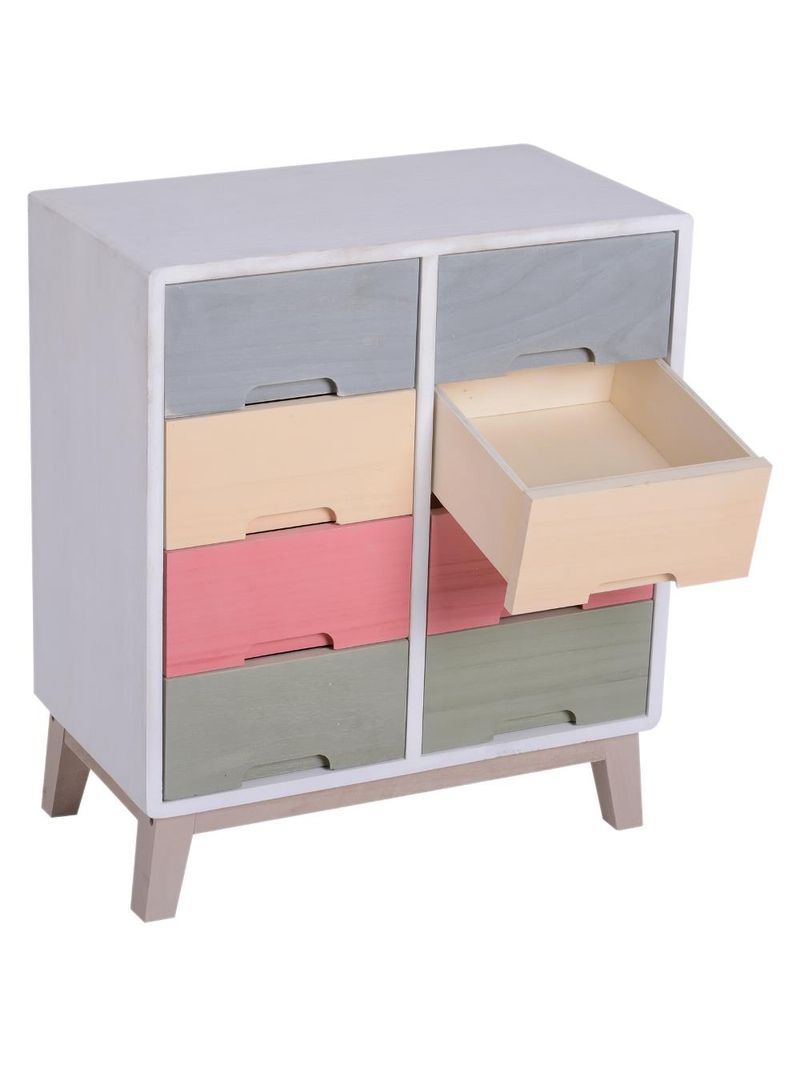 Mobiletto Cassettiera Colorato Con 8 Cassetti In Legno Bricobravo
