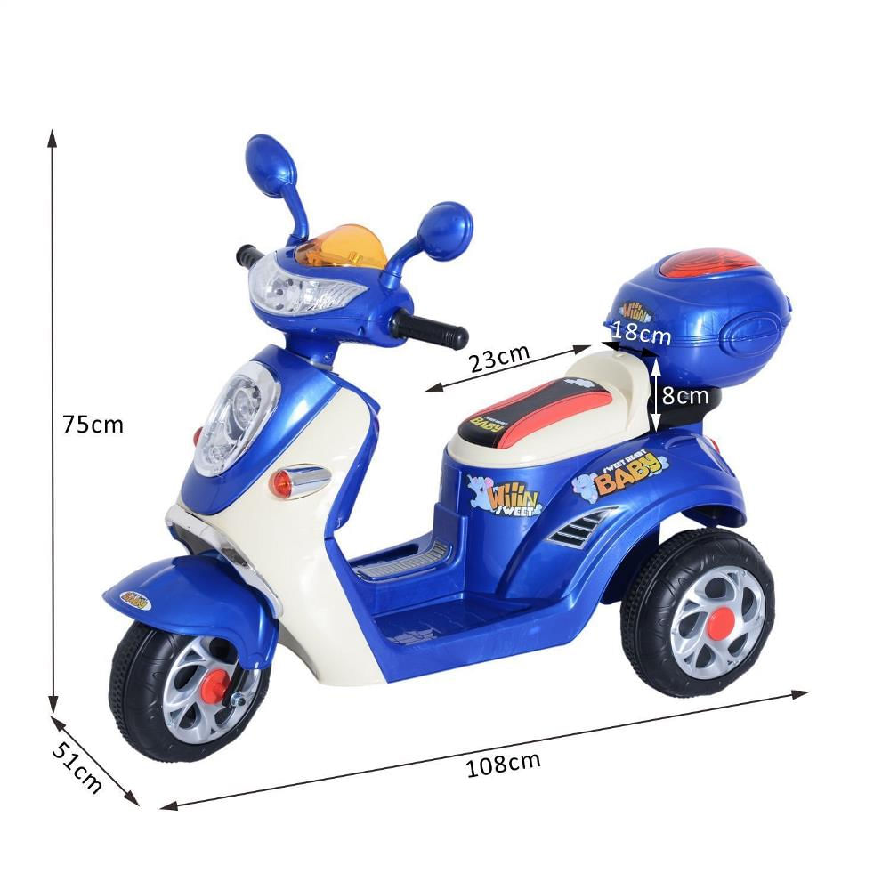 Mini moto motorino elettrica 6v per bambini velocità 3km/h con luci ...