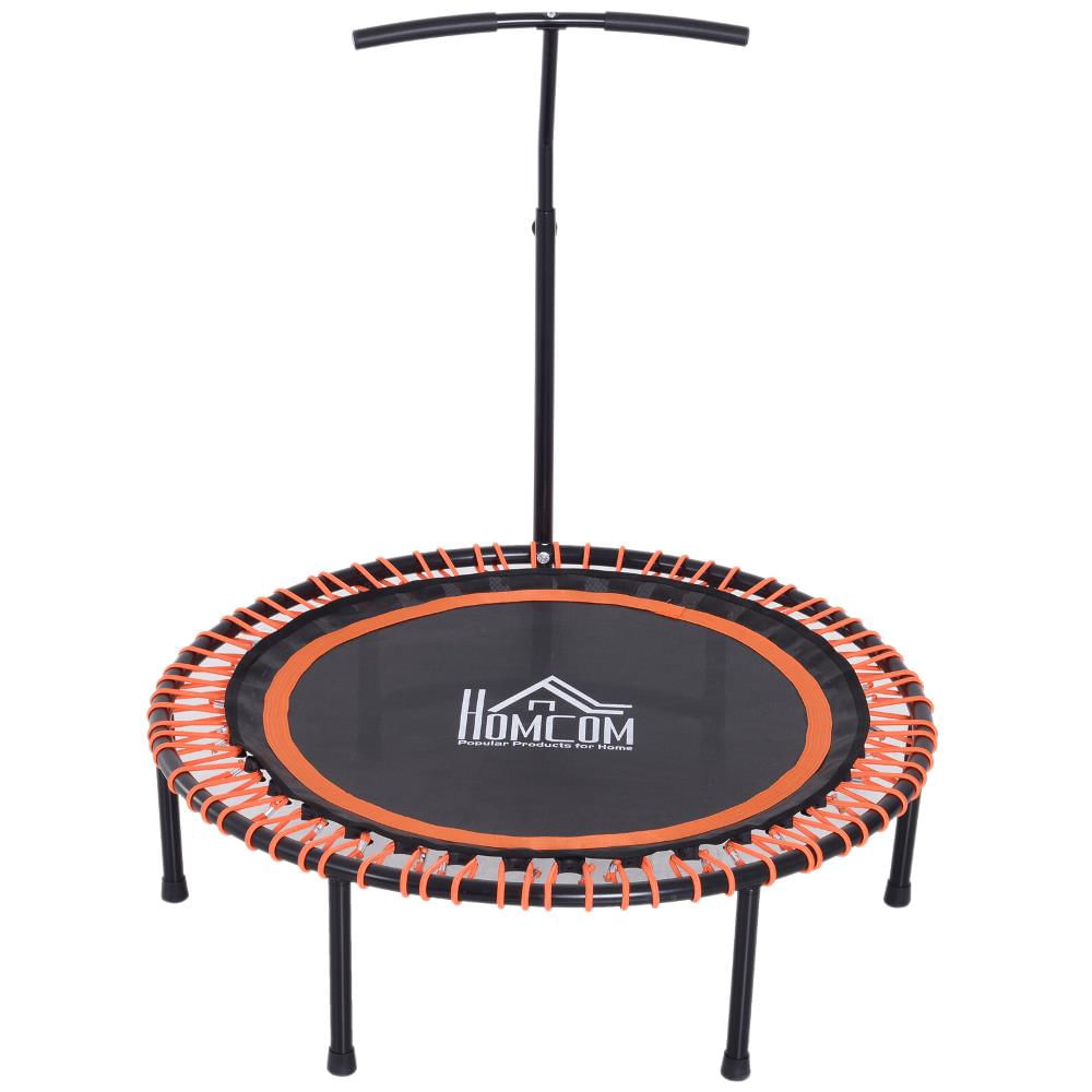 Trampolino elastico fitness con manubrio nero e arancione diametro 114 ...