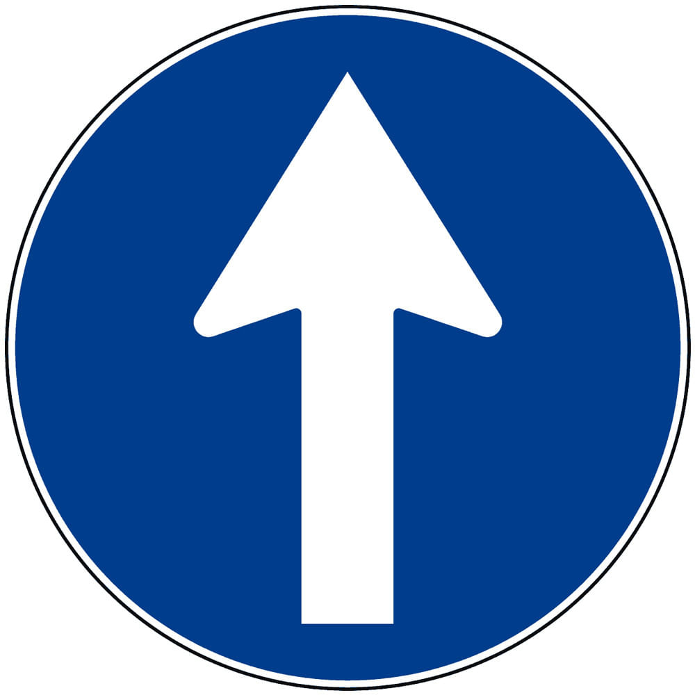 Segnale Stradale 'Direzione Obbligatoria Diritto' In Ferro Diametro ...