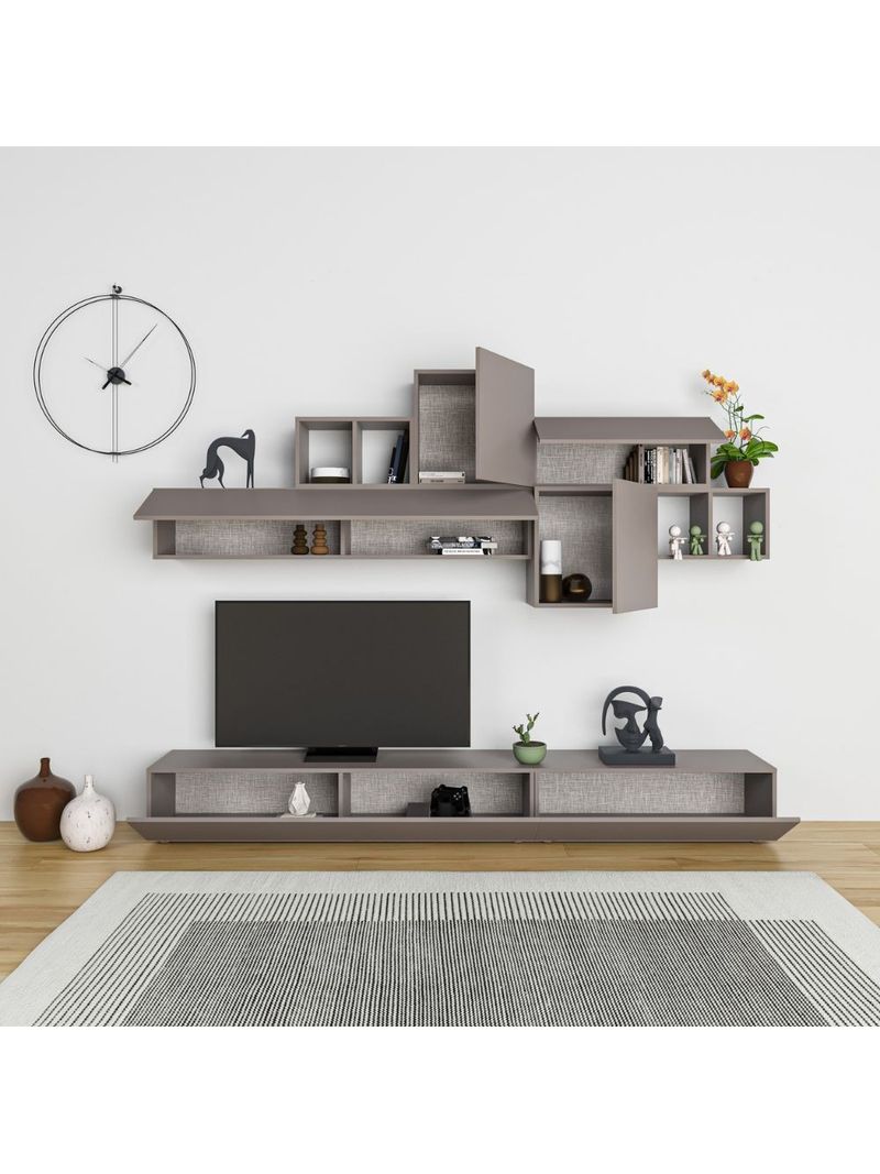 Parete attrezzata 260 cm. tortora Tromen - BricoBravo