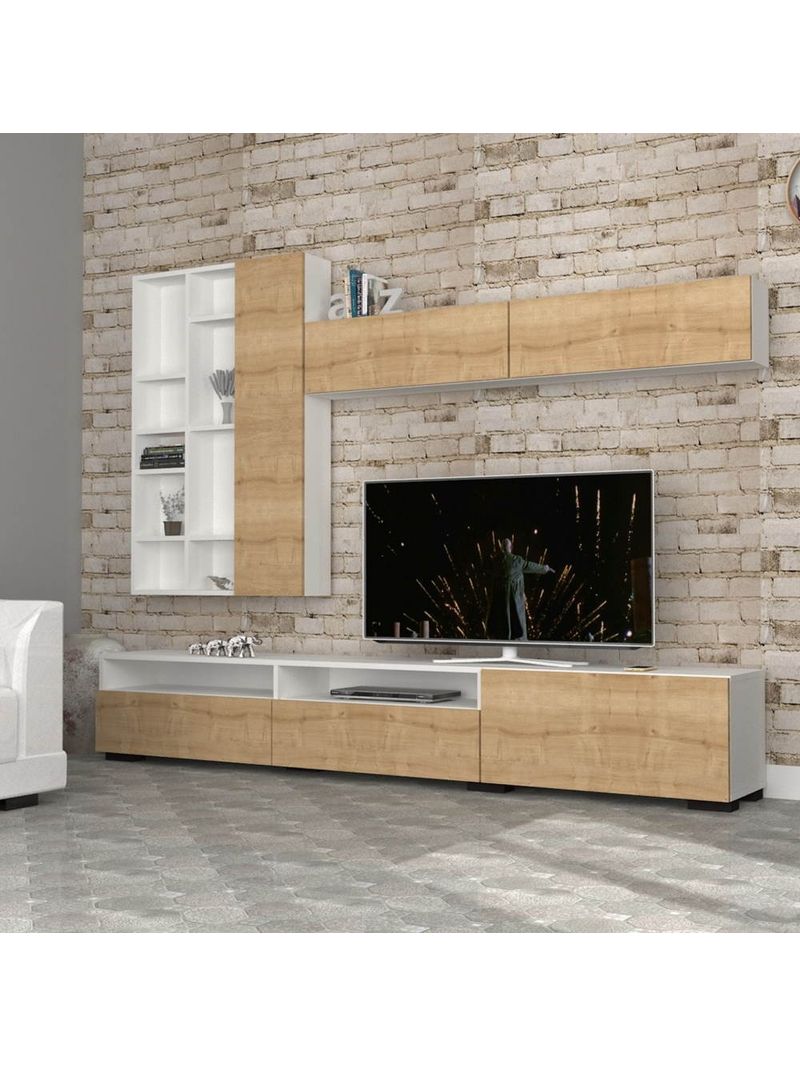 Parete attrezzata da 270 cm. bianco rovere Labella - BricoBravo