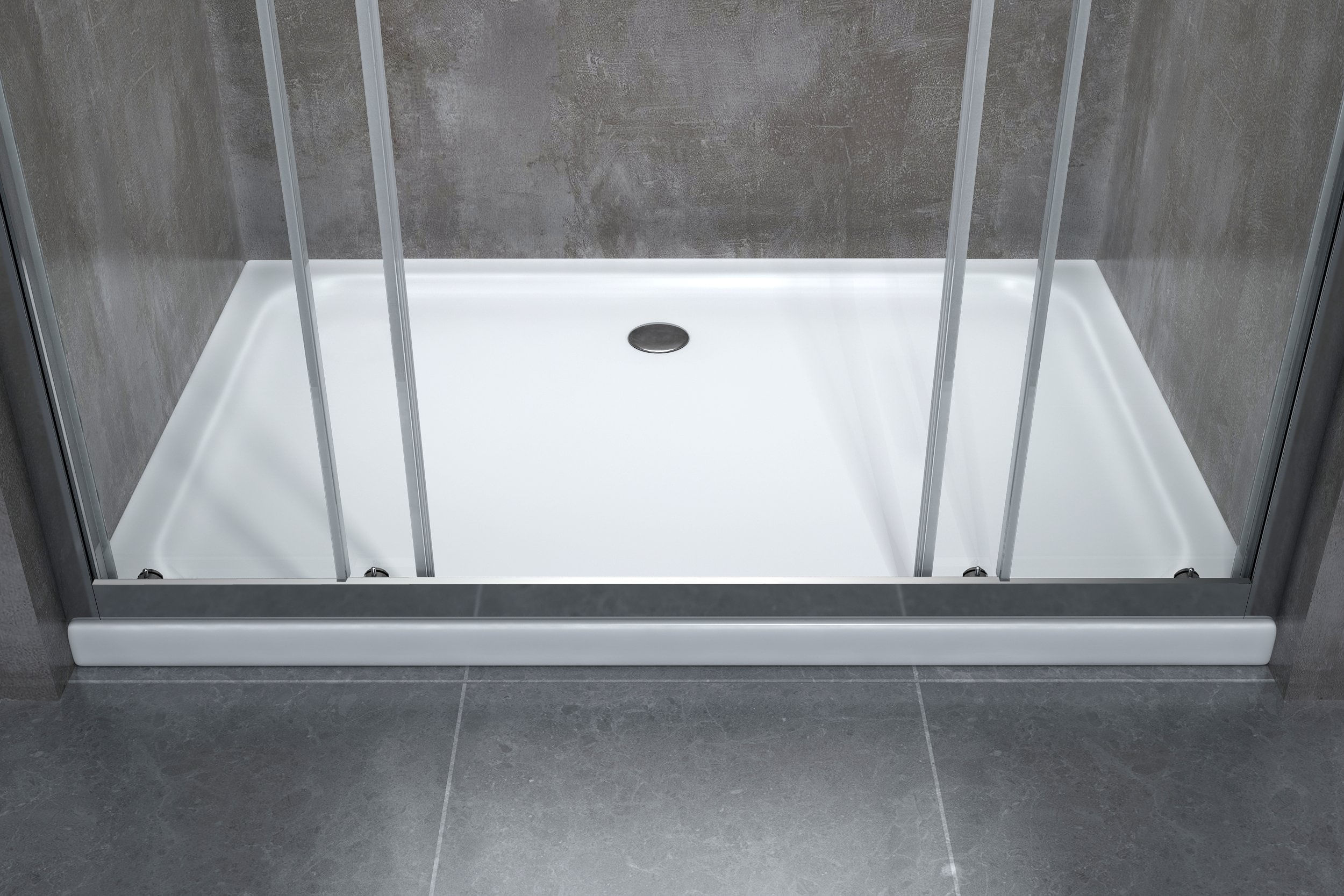 Box doccia 6 mm H 190 parete fissa e porta a 4 ante con apertura ...