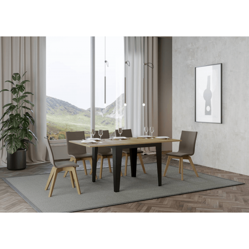 Tavolo apribile 90x90/180 cm Flame Libra telaio Antracite - Noce ...