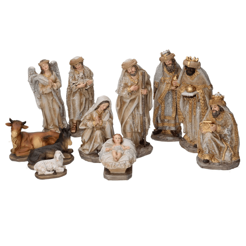 Presepe resina set 11pz oro cmh20 - BricoBravo