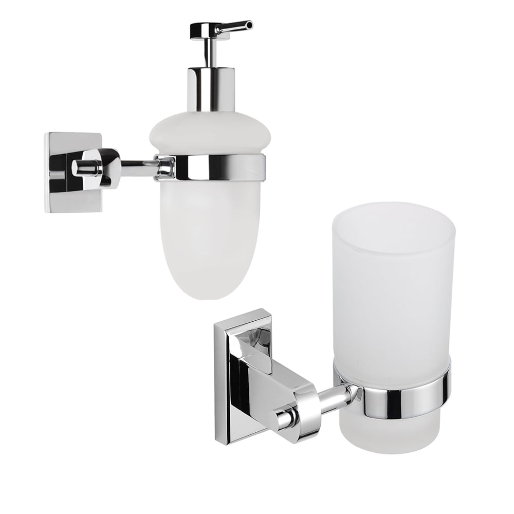 Set 2 pezzi accessori da bagno iris 002 ottone cromato - BricoBravo