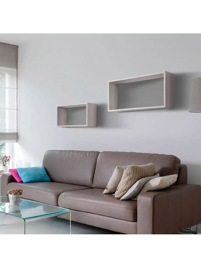 Set 2 mensole cubo da parete rettangolare in fibra di legno bislungo ...