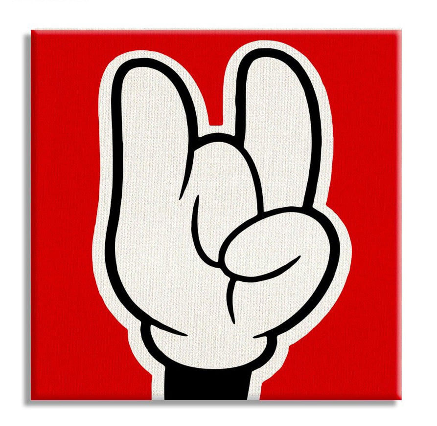 Stampa su tela mano di topolino 2 quadro canvas su telaio in legno ...