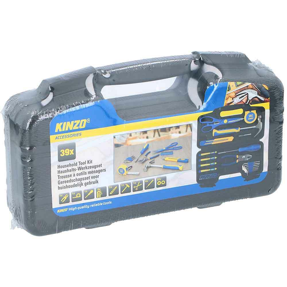 Cassetta valigetta attrezzi porta utensili da lavoro completa 39 pz blu kinzo - BricoBravo